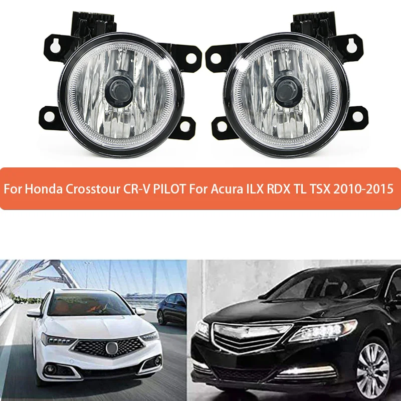 2Pcs Front Fog Lamp Fog Light with Clear Bulbs For Honda Crosstour CR-V ...