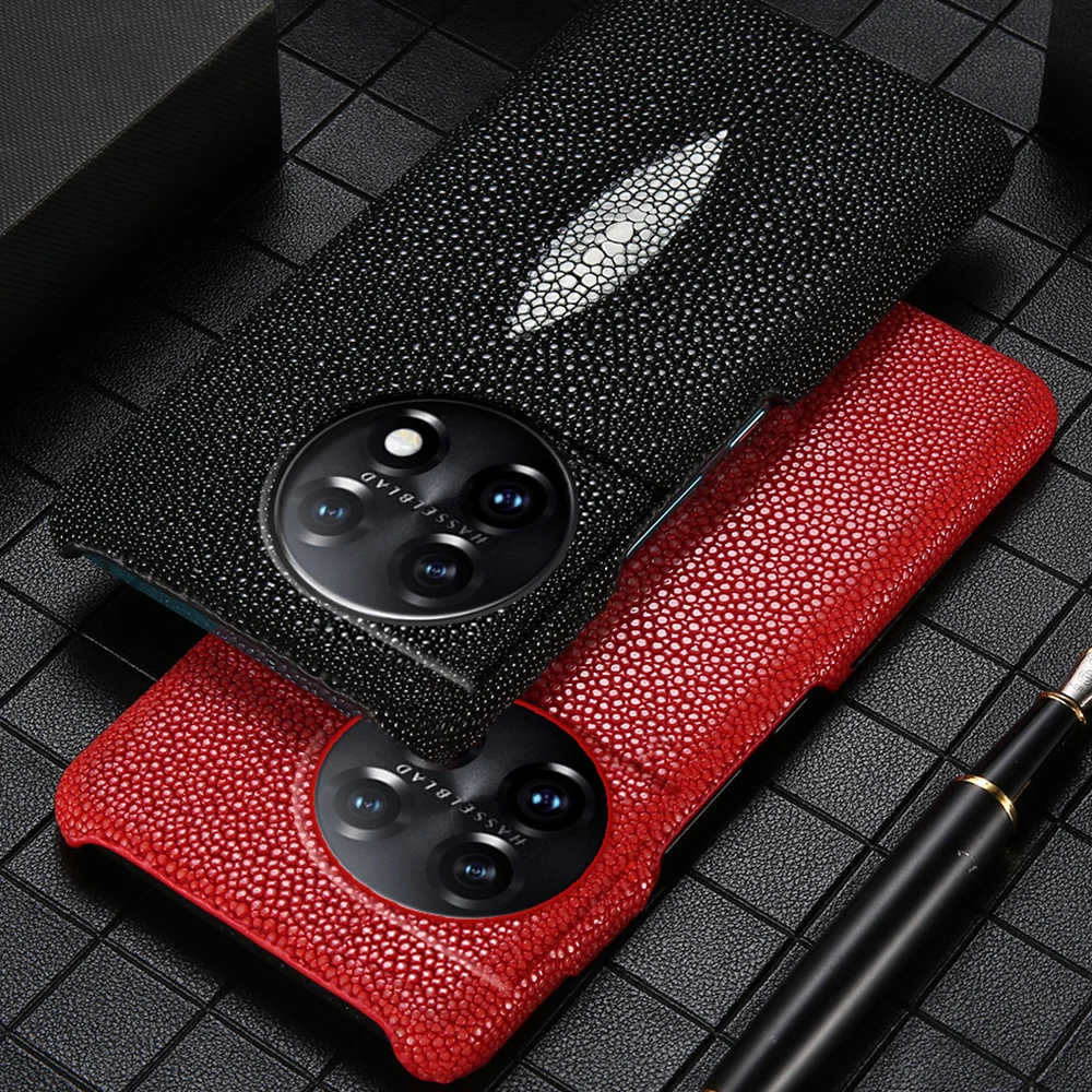 Genuine-Stingray-Leather-Phone-Case-For-Oneplus-11-12-10-Pro-10Pro-12R ...