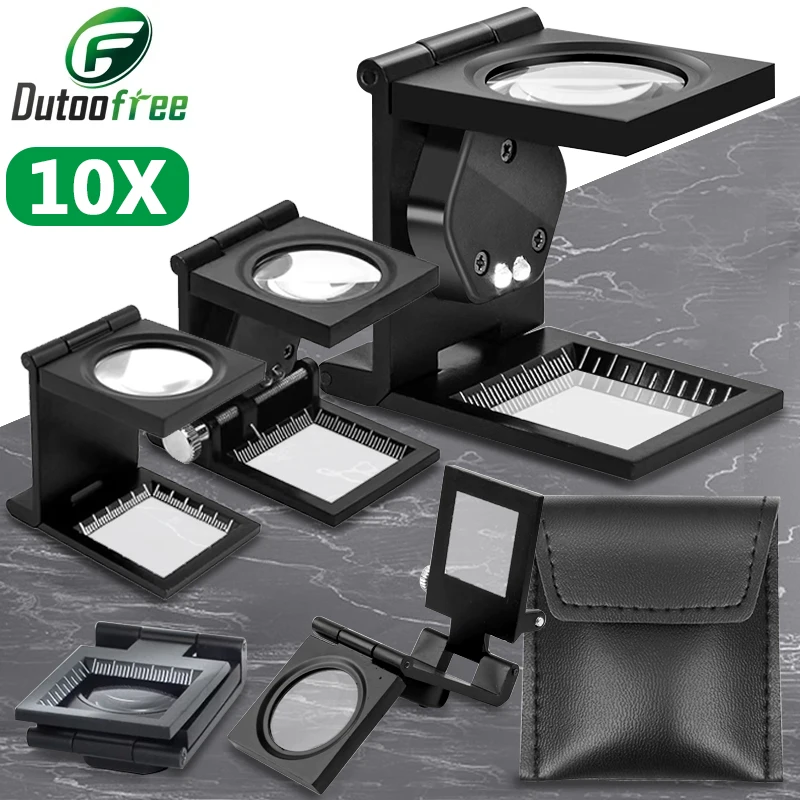1PC-10x-Folding-Lens-Linen-Tester-Foldable-Mini-Pocket-Magnifiers-Cloth ...