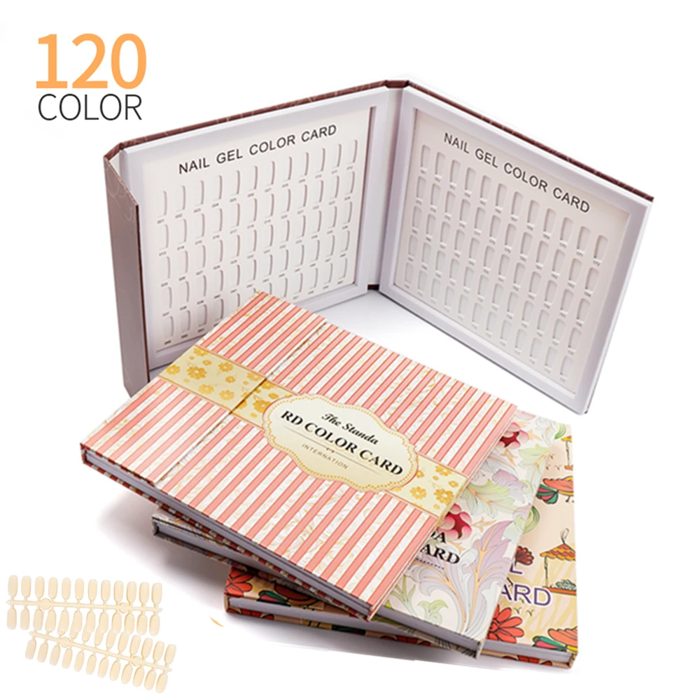 120 Colors Nail Tips Display Book Diy Nail Art Showing Shelf Gel Nail ...