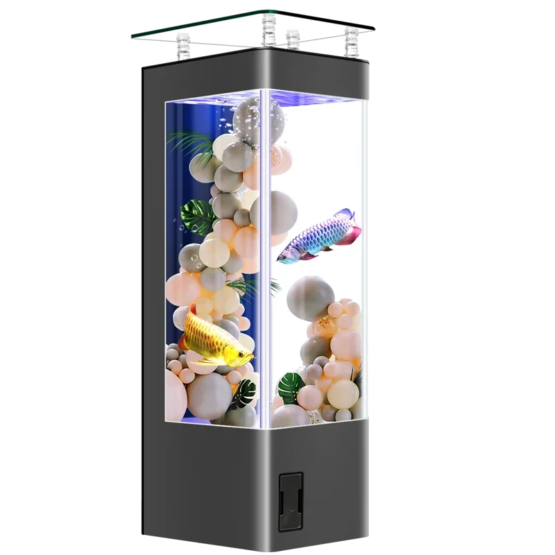 New-Light-Luxury-Home-Floor-to-Floor-Fish-Tank-Living-Room-Small-Back ...