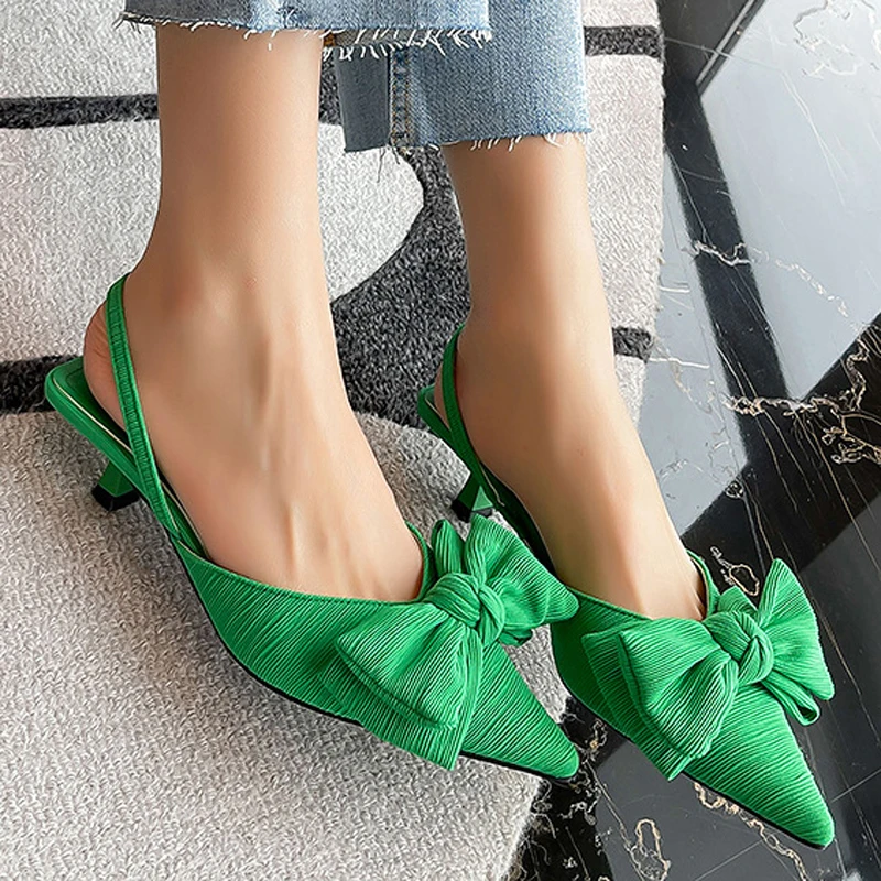 2022-Striped-Butterfly-Knot-Sandals-Woman-Slingback-Shoes-Rear-Strap ...