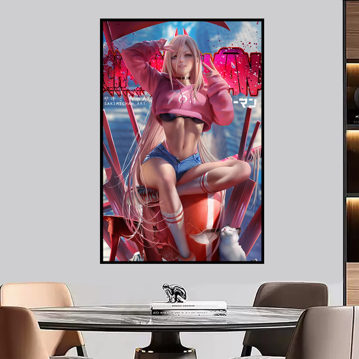 Sakimichan-animation-Canvas-Poster-makima-Power-Mavis-sexy-HD-large-wall-art-decorative-painting ...