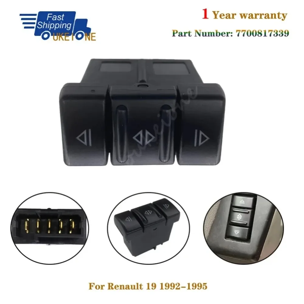 Electric Power Master Window Control Switch Button Parts For Renault 19 ...