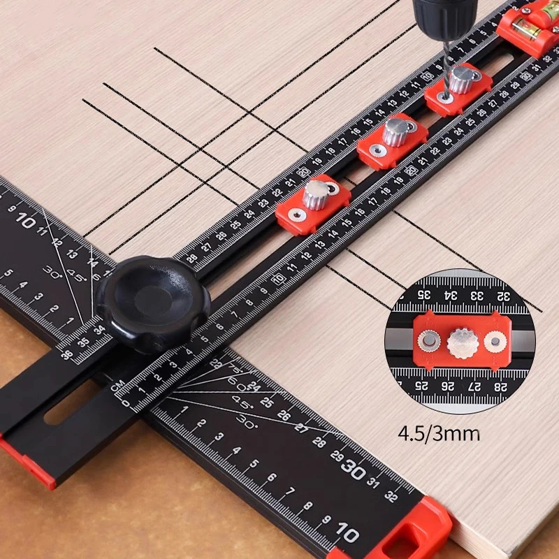 2-in-1-Drilling-Positioning-Ruler-T-Shaped-Ruler-Combination-Angle ...