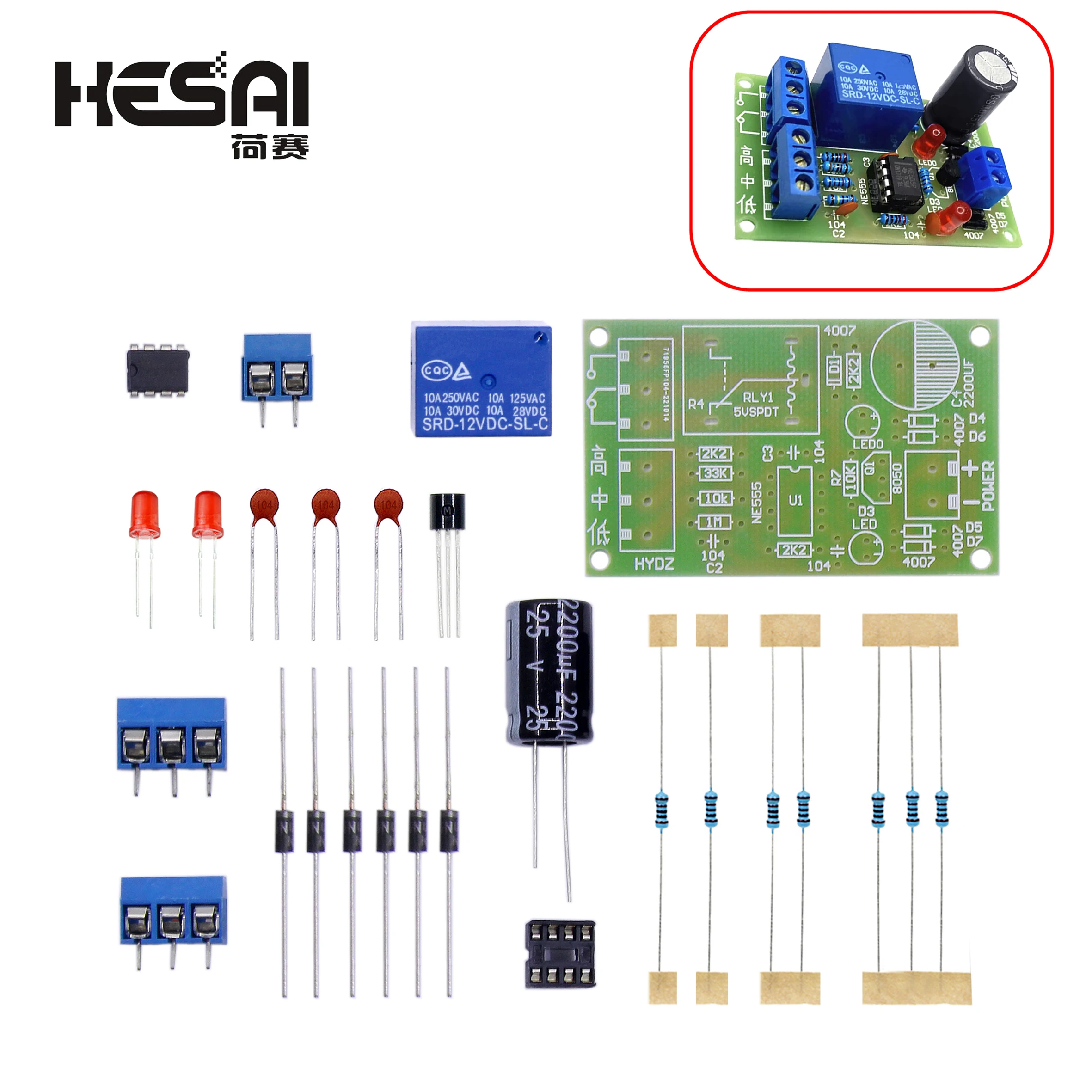 NE555 Water Level Switch Controller Kit Water Level Sensor Automatic ...