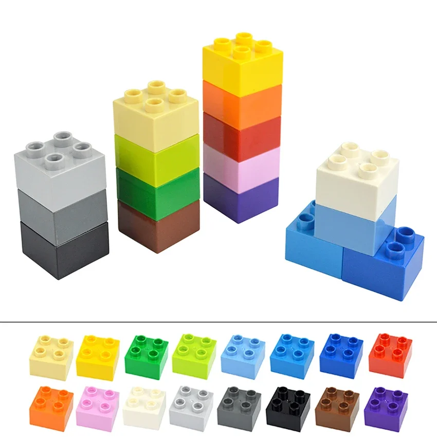 10Pcs 2X2 Dot Big Size Colorful Building Blocks Large Figures Thick ...