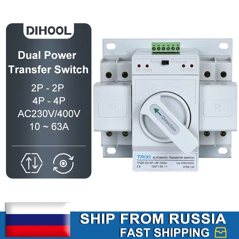 ATS-Dual-Power-Automatic-Transfer-Switch-MCB-2P-2P-4P-4P-Auto-Manual ...
