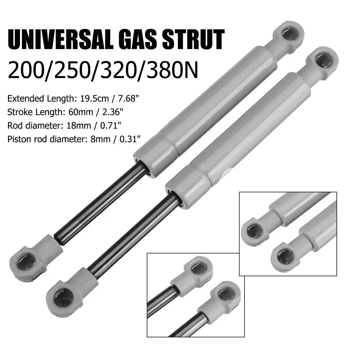 2pcs-200-380N-195mm-8mm-Car-Gas-Strut-Bars-Gas-Spring-Hood-Support-Rod ...