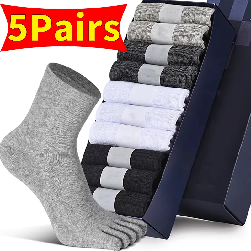 10Pcs-Cotton-Five-finger-Socks-Comfortable-Business-Men-s-Toe-Socks ...
