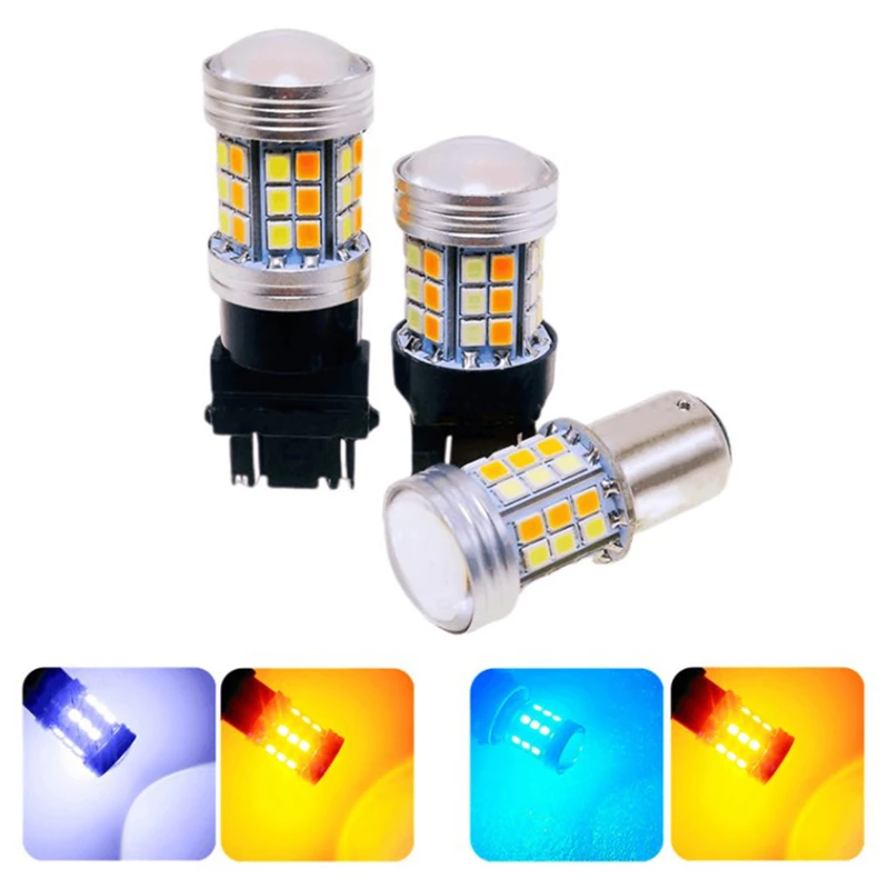 Dual Color LED Bulb Car DRL Turn Signal Lamp Auto Lights Bulb Backup ...