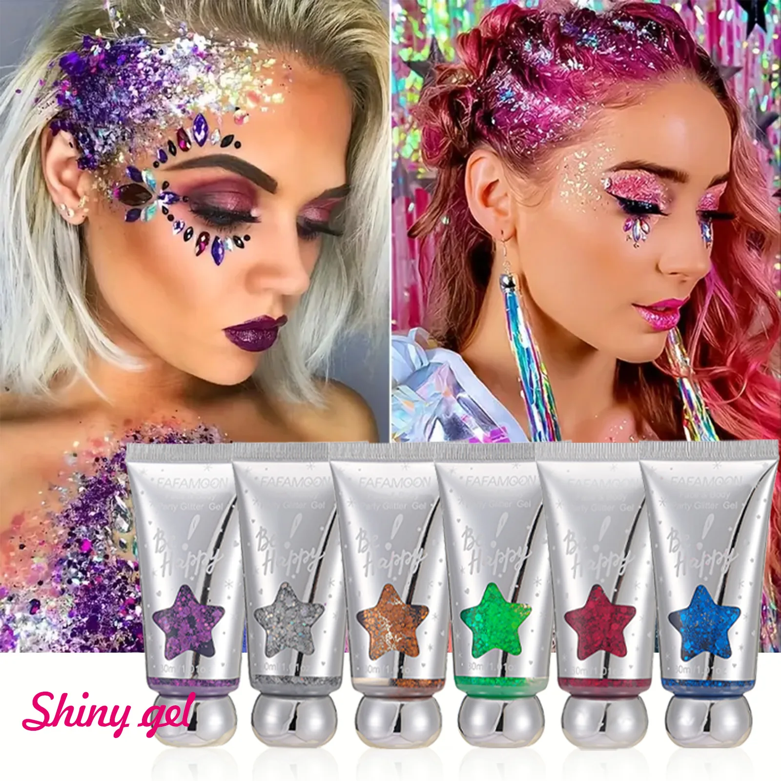 Gel Glitter Sequin 30ml Multifunctional Face Lip Hair Body Sequins ...