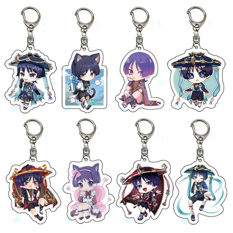Genshin Impact Game WANDERER Keychain Anime Figure Kunikuzushi ...