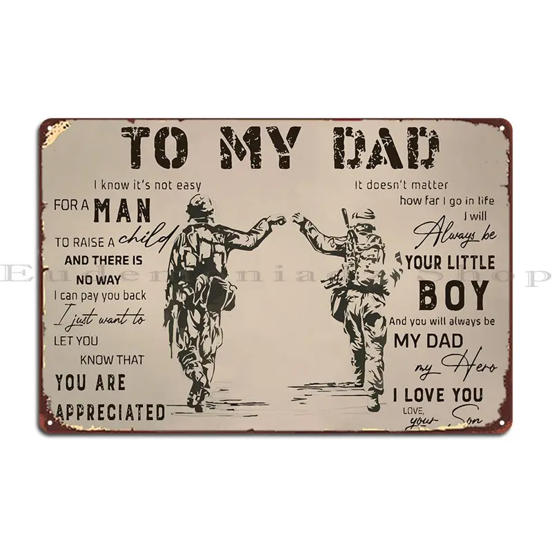 To-My-Dad-Gift-From-Son-Metal-Plaque-Create-Living-Room-Wall-Mural ...
