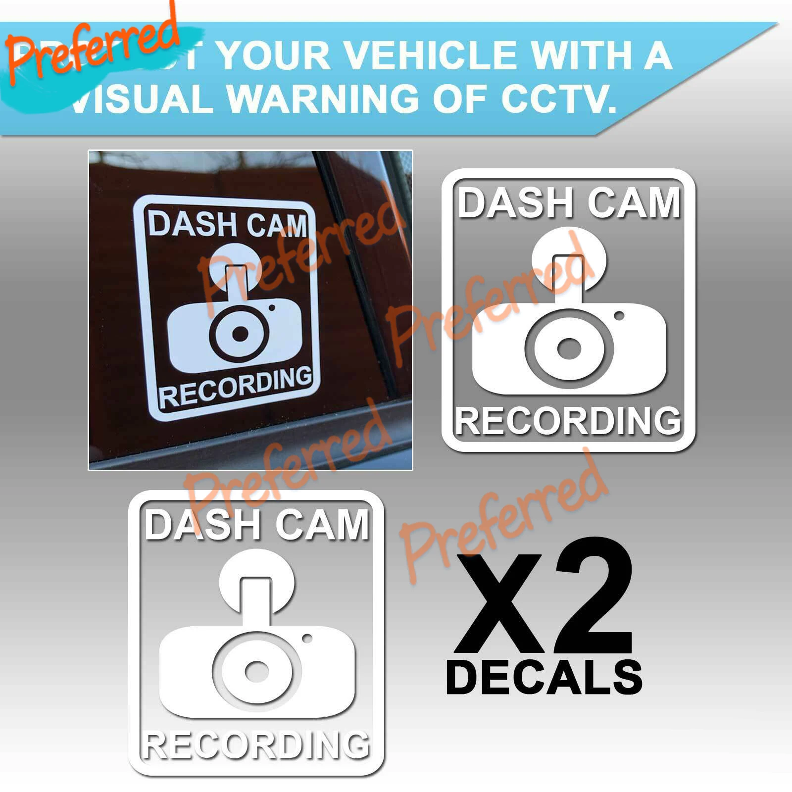 Dash Cam Warning Stickers