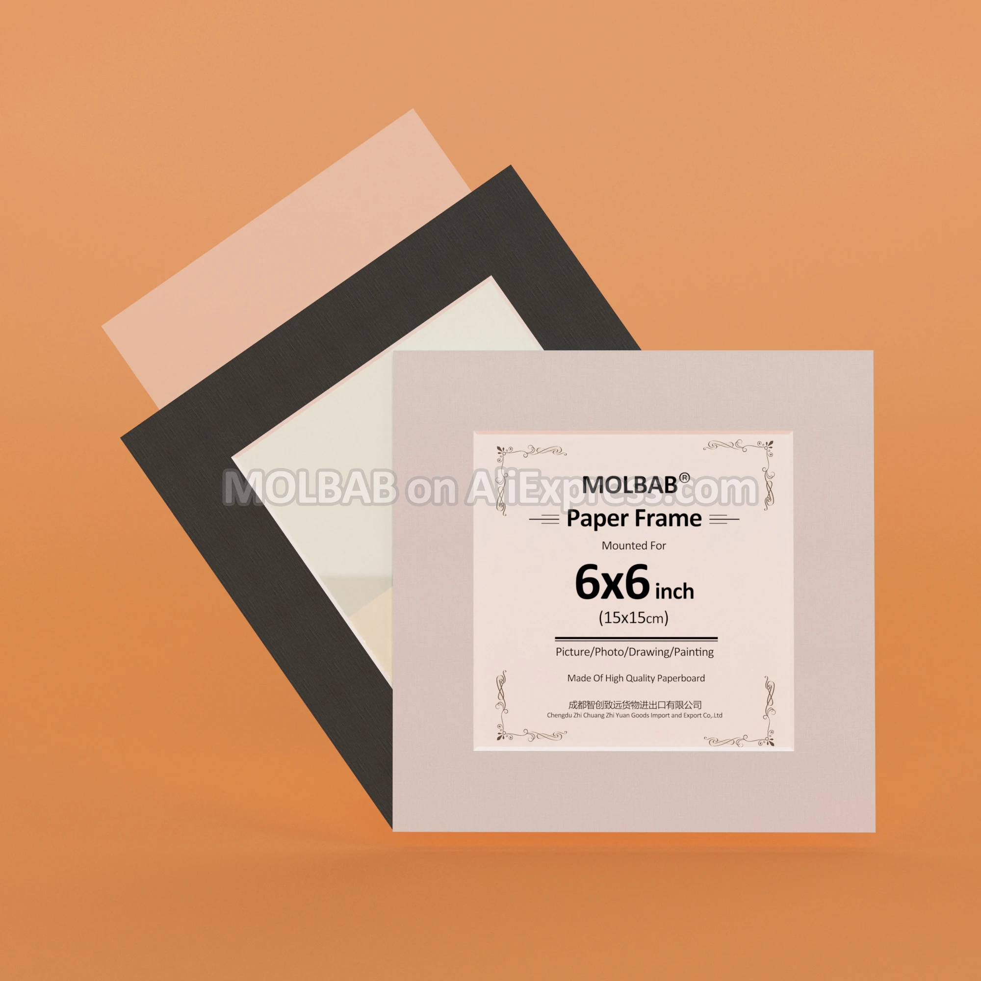 6x6-Inch-Square-Paperboard-Picture-Frame-White-Black-Mat-Board-Wall ...