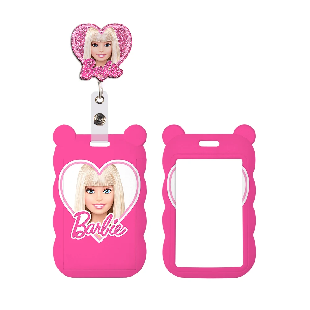 Fashion-Barbie-Lanyards-Cute-Badge-Holder-ID-Card-School-Card-Reel-Clip ...