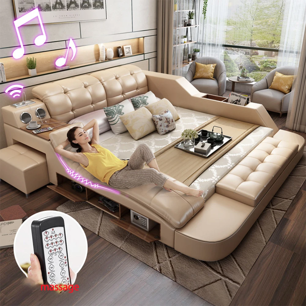 MANBAS-Luxury-King-Size-Bed-with-Smart-Technology-and-Genuine-Leather ...