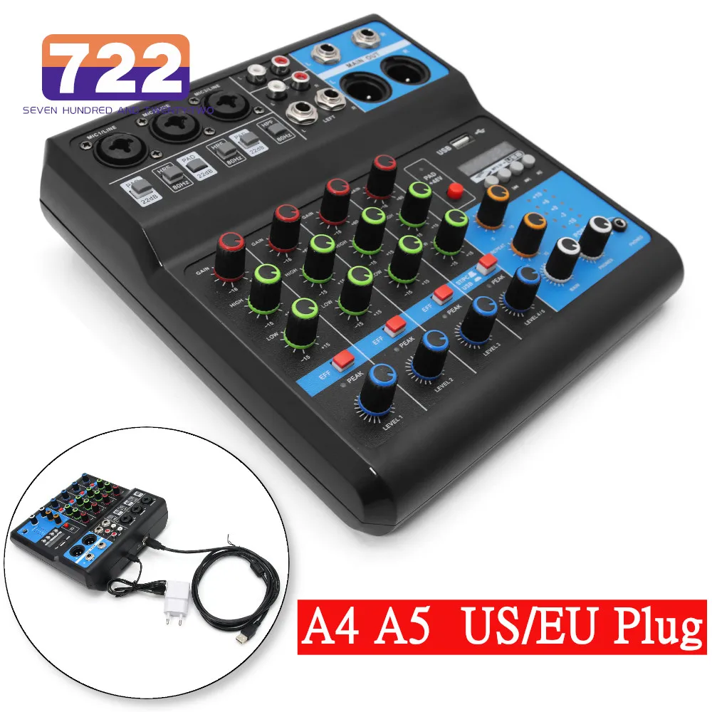 HD-Audio-4-5-Channel-Sound-Mixer-Professional-Portable-Console-Computer ...