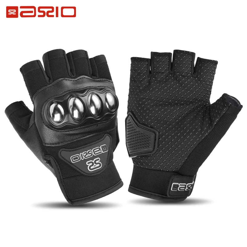 AXIO-New-Stainless-Steel-Motorcycle-Gloves-Half-Finger-Breathable-Off ...