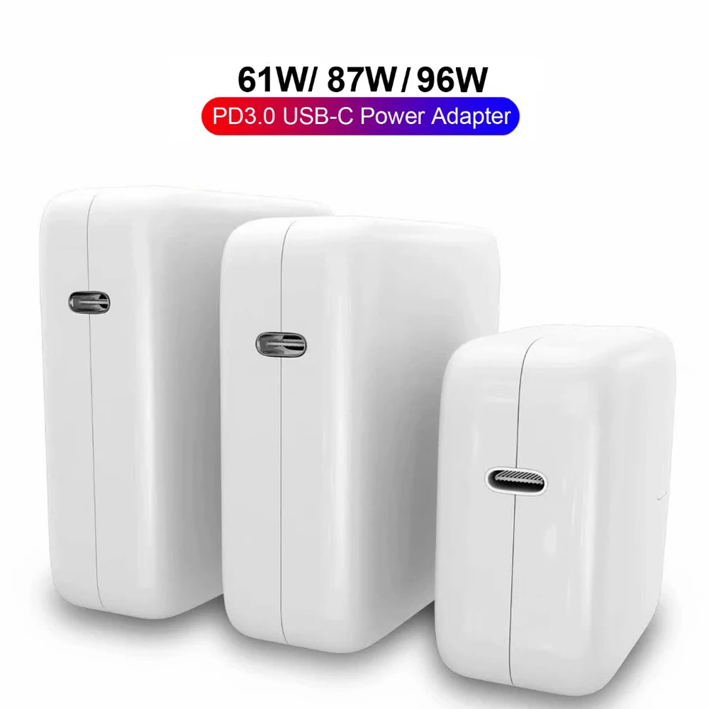 61W 87W 96W USB-C Laptop Power Adapter Type-C PD Charger For Macbook 13 ...