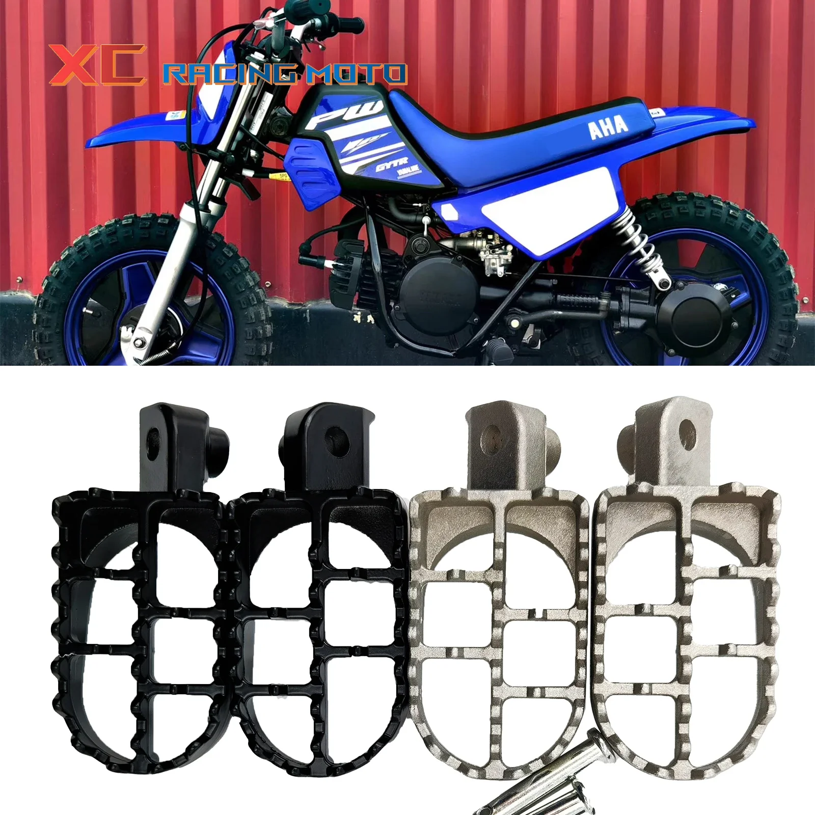 Motorcycle-Foot-Pegs-Rests-Footpegs-For-Yamaha-PW50-PW80-XR50R-CRF50 ...