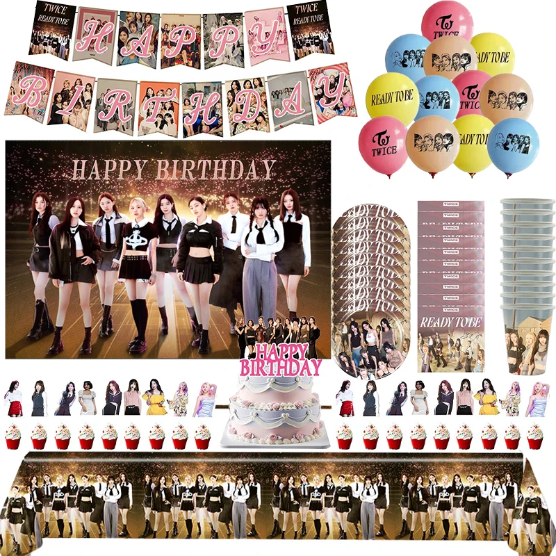 Kpop-Singing-Twice-Birthday-Party-Decoration-Balloon-Tableware-Backdrop ...