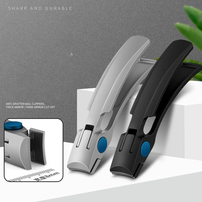 Curved Handle Nail Clippers for Thick Nails Anti Splash Fingernail ...