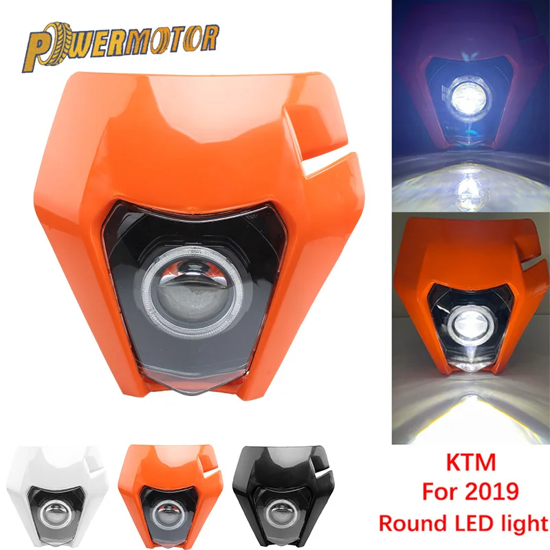 LED Angel Eye Headlight Enduro Motocross HI LO Beam For KTM, 59% OFF