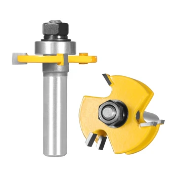 2Pcs 47mm Cove 1-7/8 T&G ASSEMBLY Cutter Router Bit Woodworking Milling ...