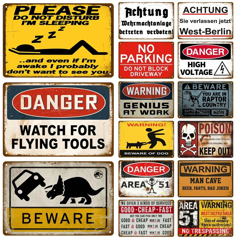 Caution-Warning-Metal-Sign-For-Safety-Signs-Danger-Beware-Tin-Sign ...