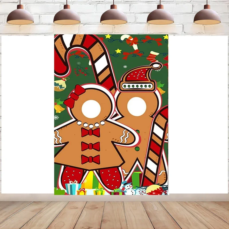 Gingerbread-Photo-Props-Fireplace-Background-Christmas-Face-in-Hole ...