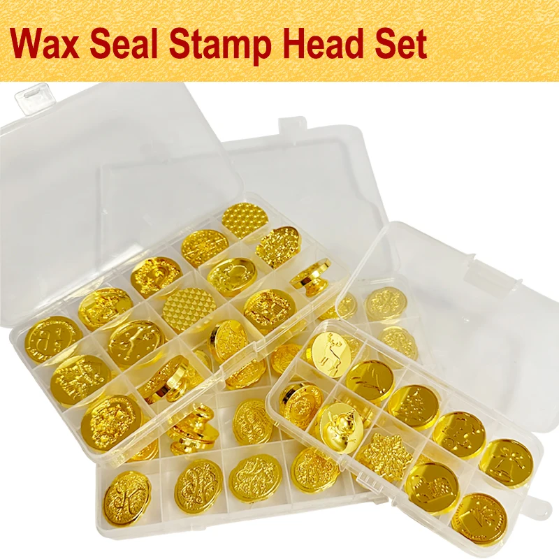 Seal-Wax-Stamp-Head-Set-Boxed-Vintage-Metal-Stamp-Head-Wedding ...