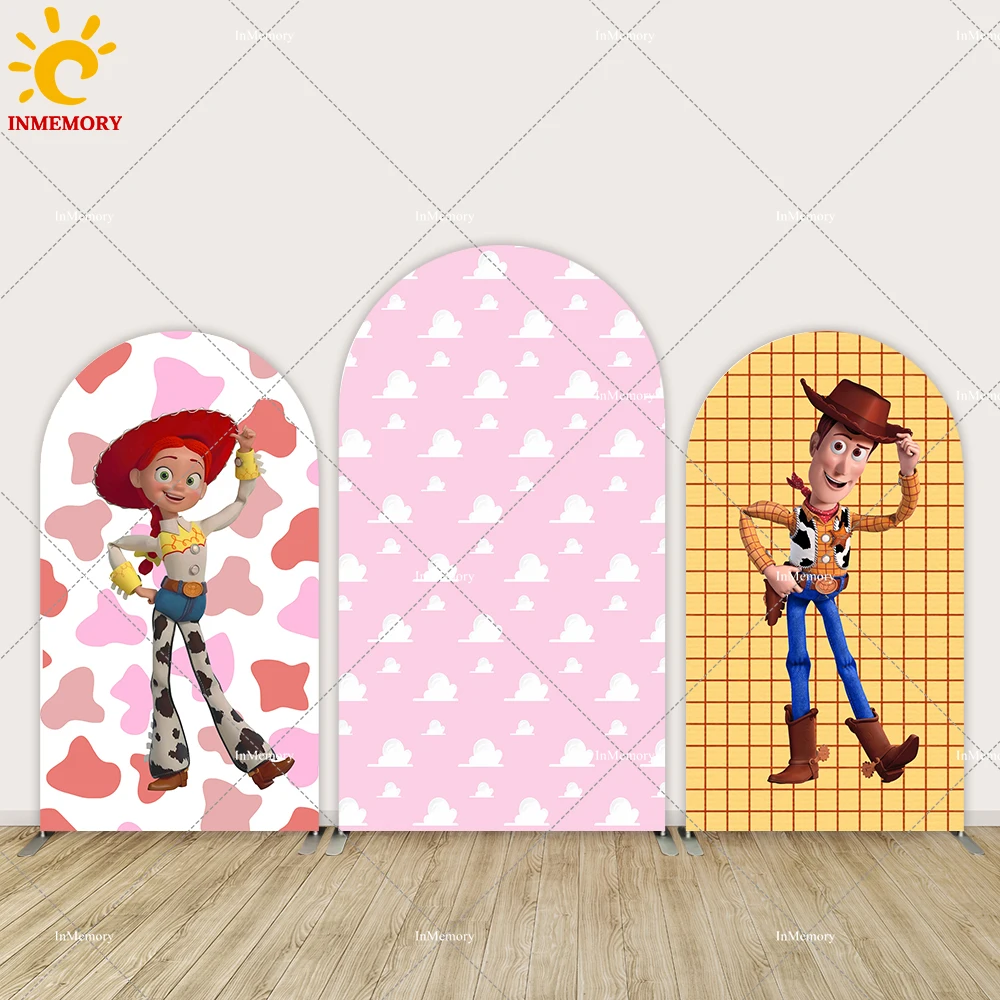 Customize-Pink-Toy-Story-Photo-Background-Covers-Kids-Theme-Arch ...