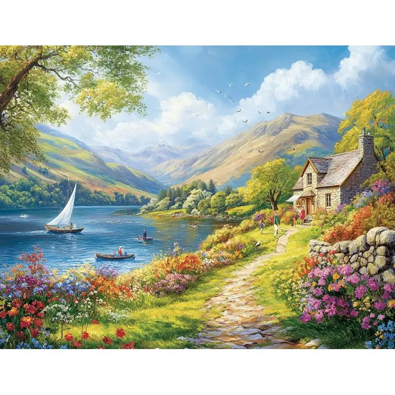 RUOPOTY Painting By Numbers Alley Buildings Kit For Adult Landscape Diy ...