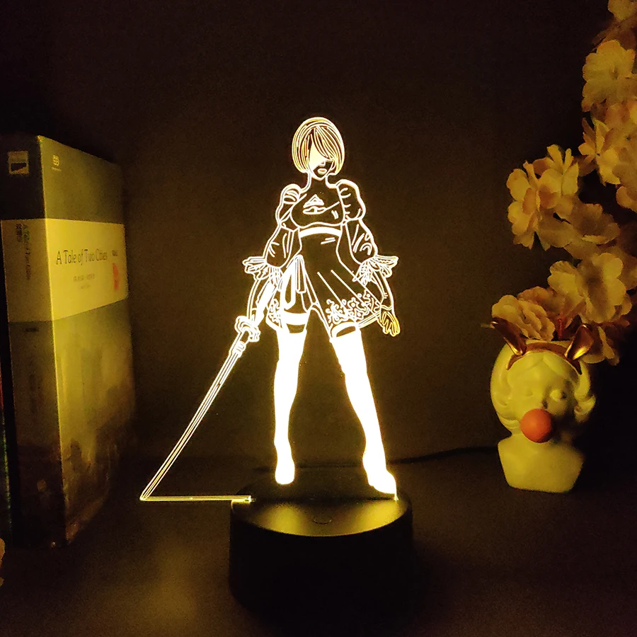 سعر Nier:automata Yorha 2b Figure Rgb Lamp Gamer Setup Decoration Led 7 ...