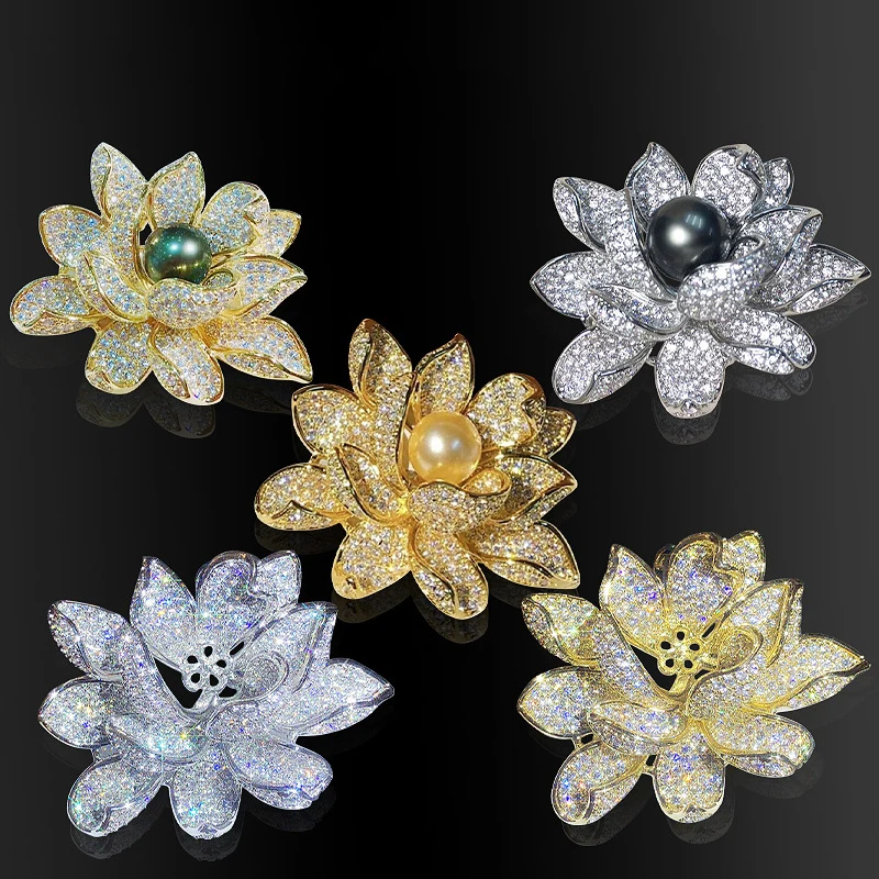 Luxury-Cubic-Zirconia-Pearl-Women-s-Lotus-Brooches-High-end-Elegant ...