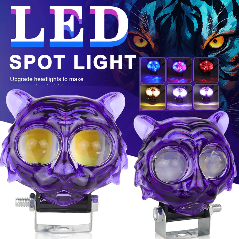 Motorcycle-Driving-Lights-LED-Spotlights-Tiger-Headlights-for ...