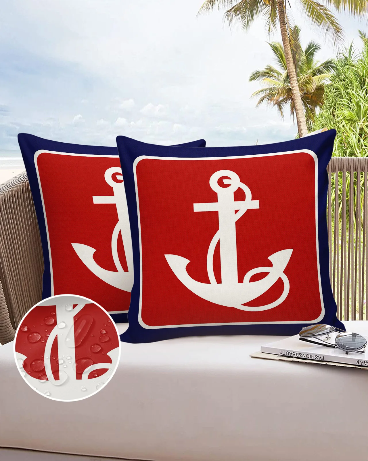 Juego-de-fundas-de-almohada-con-ancla-blanca-funda-de-coj-n-de-lujo ...