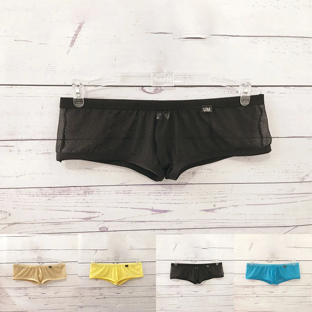 Boxer-shorty,Boxer taille ultra basse pour hommes,culotte transparente ...