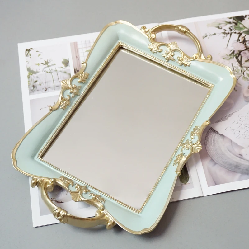European-Palace-Style-Trays-Decorative-Vintage-Engraving-Glass-Mirror ...