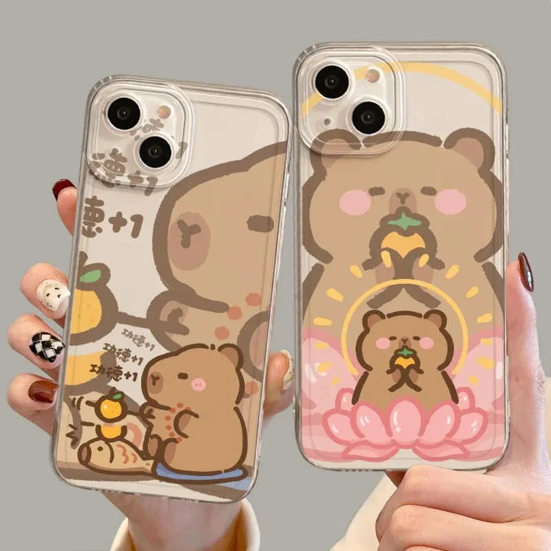 Cute Capybara Phone Case For IPhone 16 15 14 13 12 11 Pro Max X XS XR 7 ...