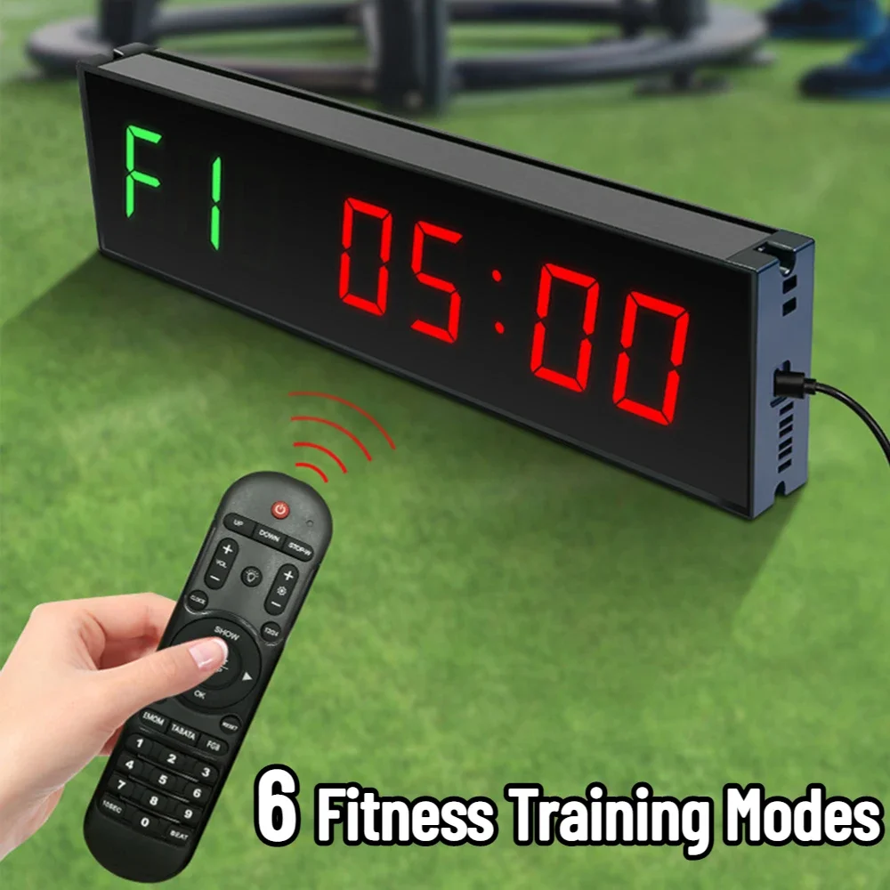 Gym-Timer-Digital-Countdown-Clock-Wall-Mounted-Remote-Control-LED ...