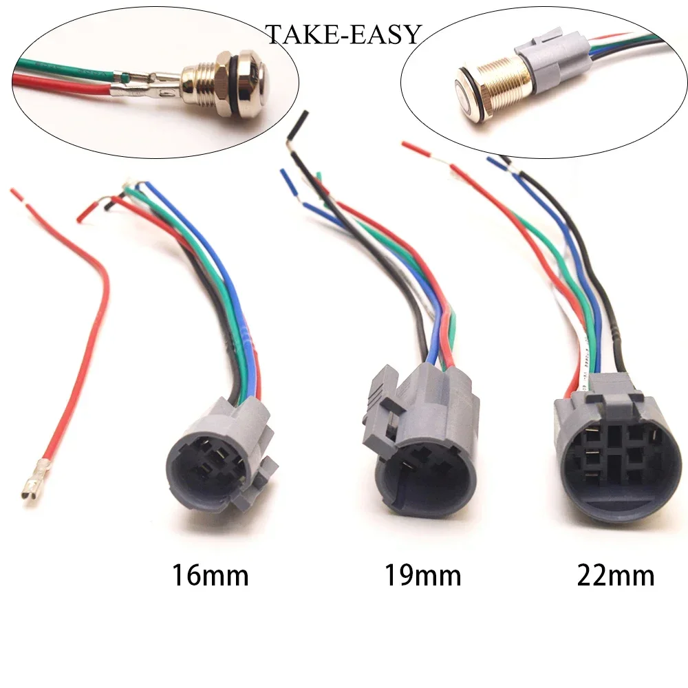 Socket Led Light Momentary Push Button Switch Connector 8/10/12/16/19 ...