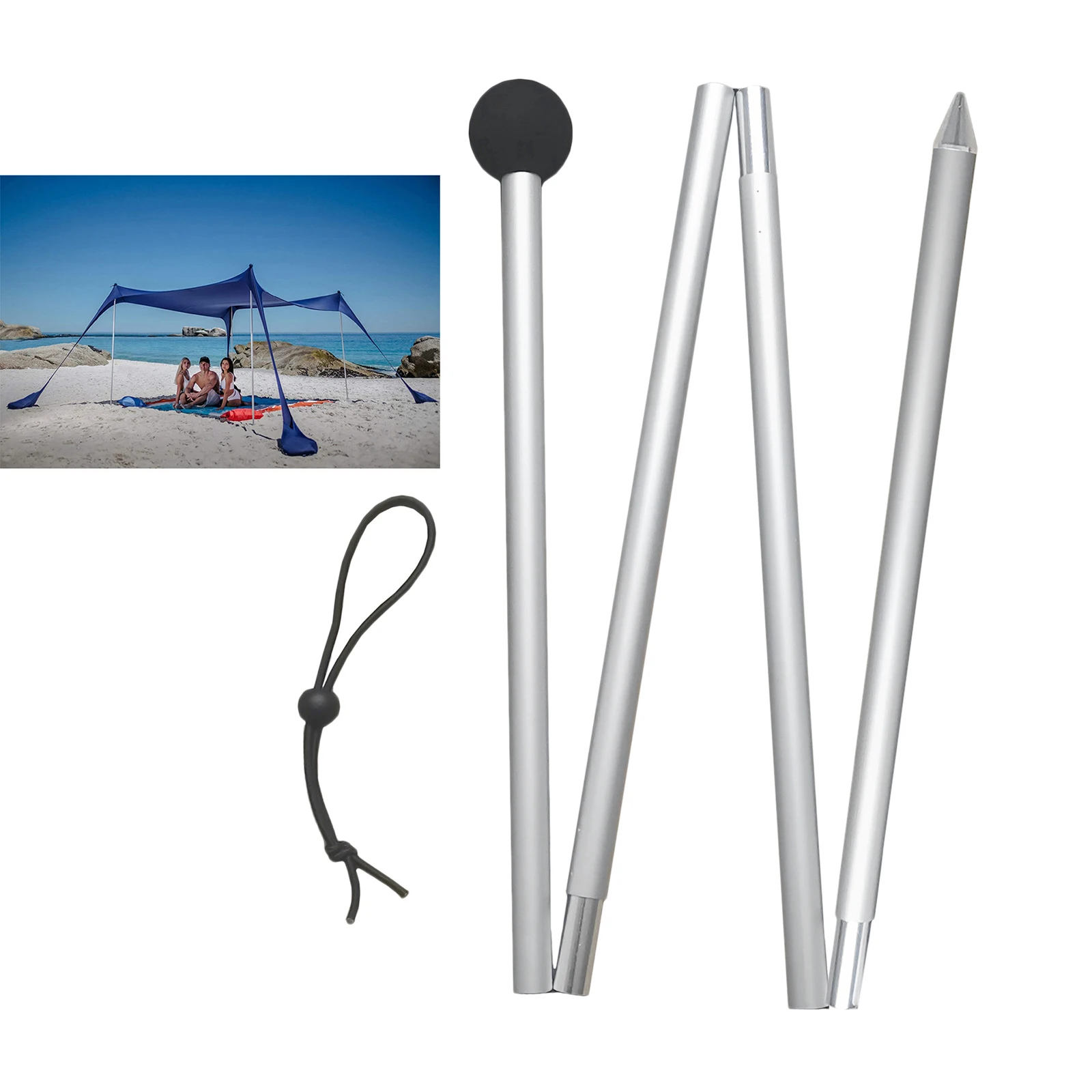 Camping-Tent-Rods-Lightweight-Tarp-Pole-Adjustable-Shelter-Awning ...