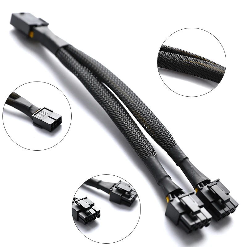 Gpu Pcie 8 Pin Female To Dual 2x 8 Pin (6+2) Male Pci Express Graphics ...