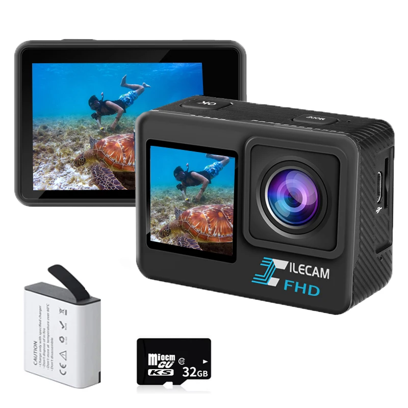 Action-Camera-1080P-WiFi-Dual-Screen-Ultra-HD-30M-Underwater-Camera ...