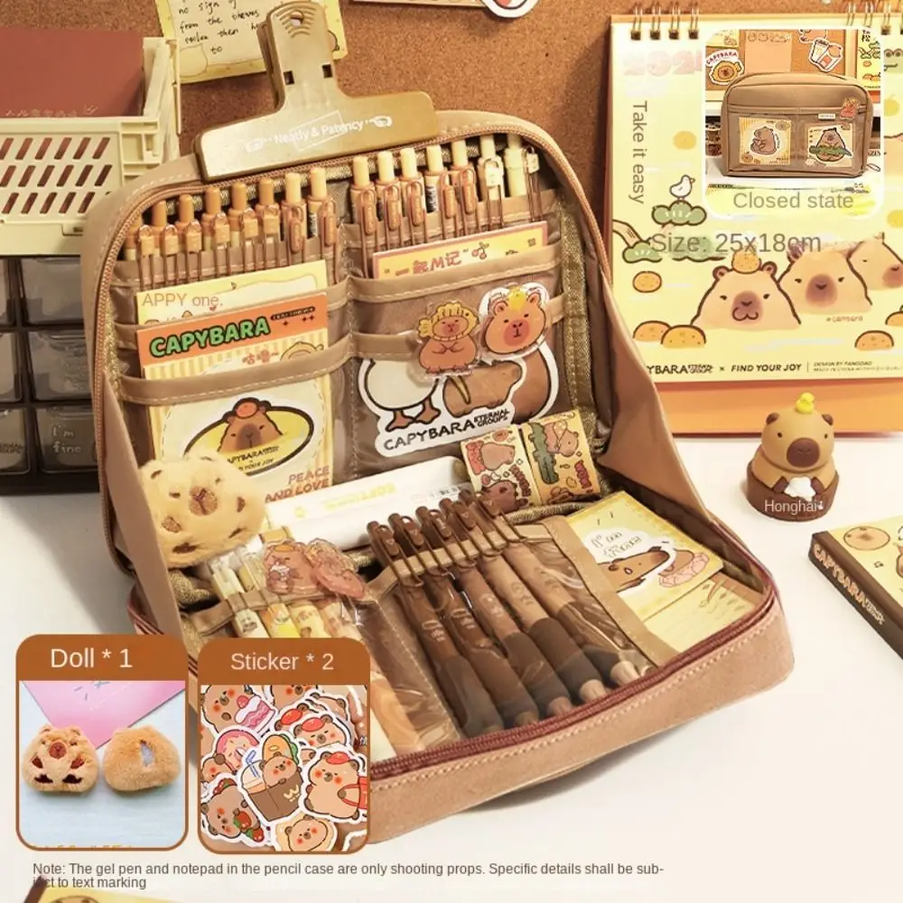 New-Stationery-Set-Cute-Capybara-Pen-Bag-Large-Capacity-Pencil-Case ...