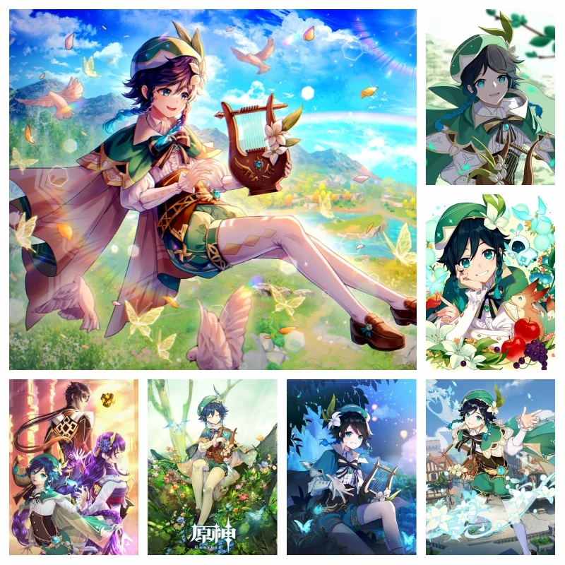 Diamond Painting Genshin Impact | Painting Canvas Genshin Impact - Diamond Painting - Aliexpress