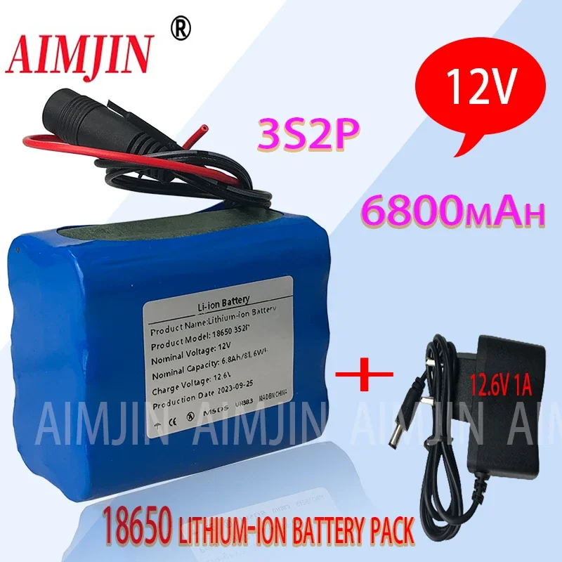 18650-3S2P-12V-6800mAh-Rechargeable-Lithium-ion-Battery-Pack-12-6V ...